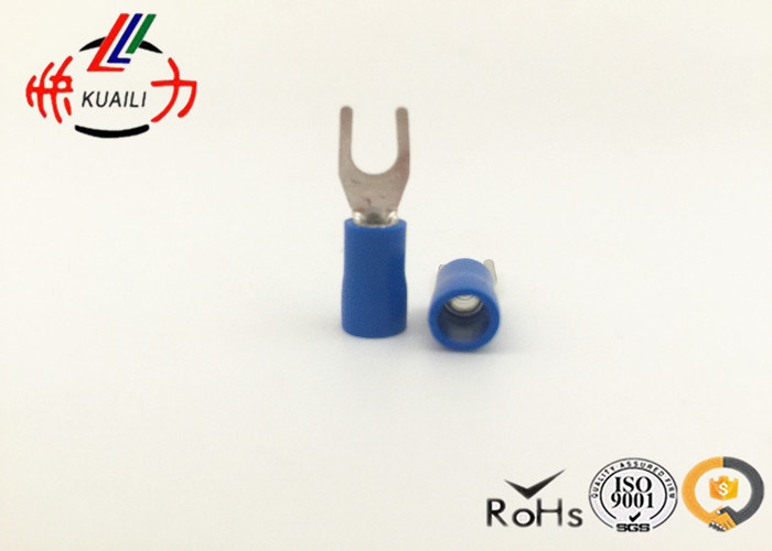 SV 2-4 Blue PVC Insulated Female Spade Connector / Tinned Copper Lugs U ...