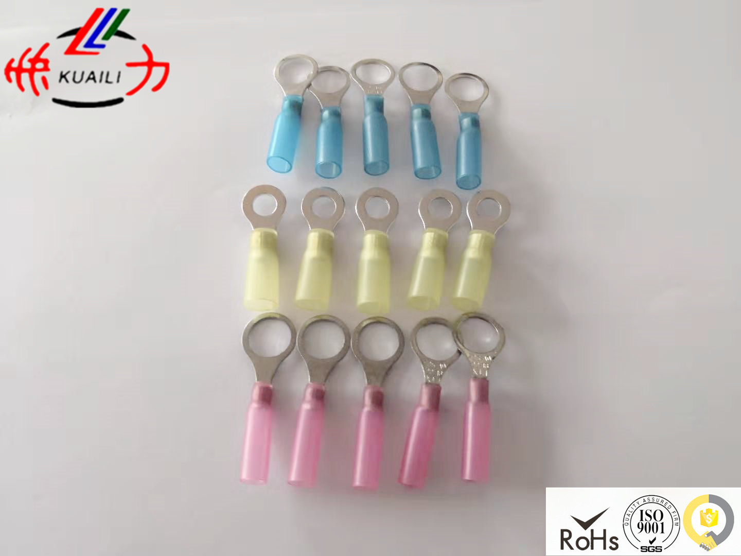 Factory price tin plated wire terminals red blue yellow insulated heat ...