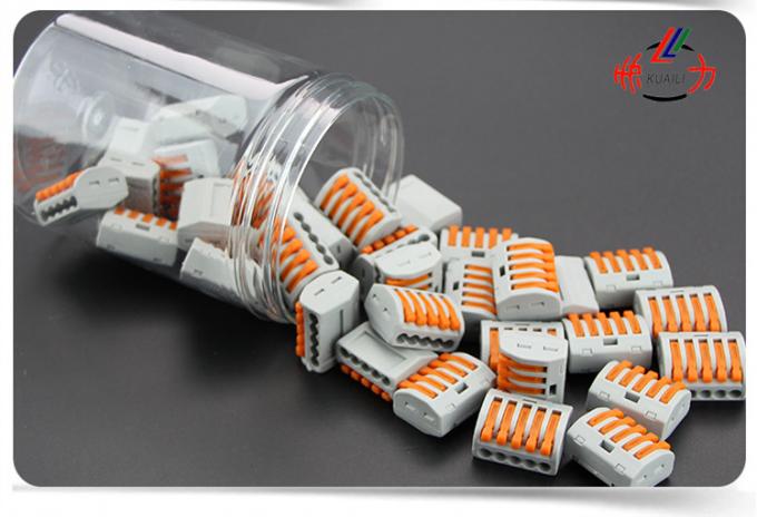 Electrical Fast Push In Wire Terminal Block , Spring Wago Lever Connectors